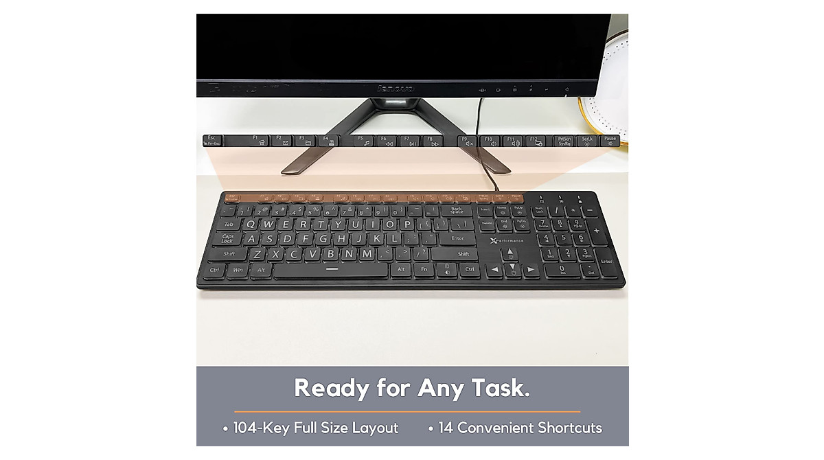 X9 Performance Backlit Large Print Keyboard - Easy to See and Type ...