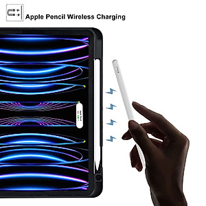 Hi Space for iPad Pro 11 inch Case 2022 2021 2020 2018 4th 3rd 2nd 1st Generation with Pencil Holder, Frosted Colorful Leaf Trifold Stand Protective Shockproof Cover Auto Sleep Wake