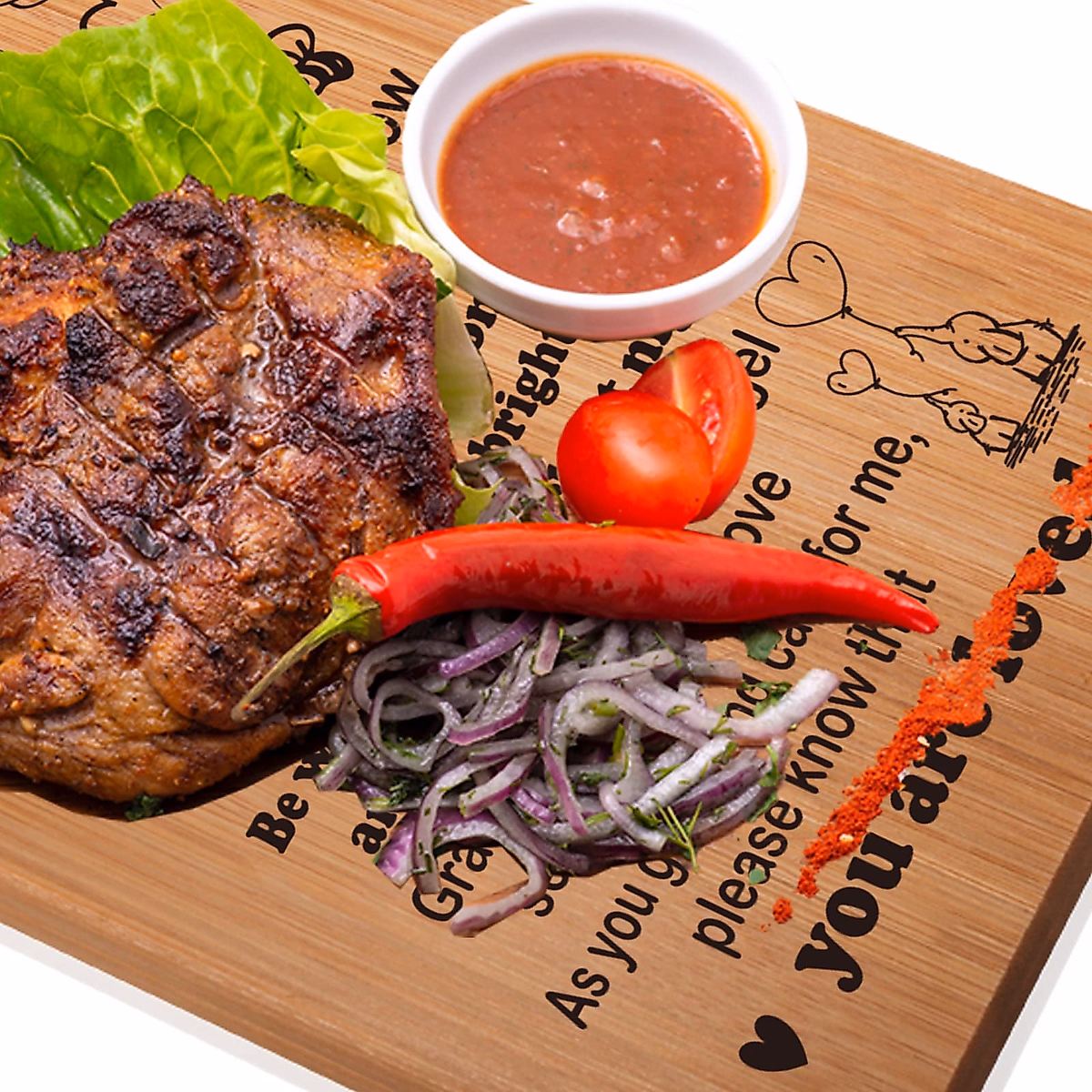 MY-ALVVAYS Grandma Gifts from Grandchildren, NaNa gifts, Gifts for Grandmother, Cutting Board Gift, 7"x11", Double-Sided Use -073