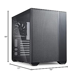 Lian Li O11 Air Small Case - Mini ITX - Mesh & Aluminum Panel - include 2 x 140MM PWM fans & 120mm PWM fan - up to 200mm long full ATX PSUs (O11AMX BLACK)