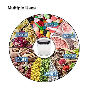 BPFY 6 Pack 16 oz Glass Jars With Plastic Lids, Glass Kitchen Canisters Cabinet, Pantry Organization, Food Storage Jars for Flour, Sugar, Coffee, Candy, Snacks, 8 Chalk Labels, 1 Pen