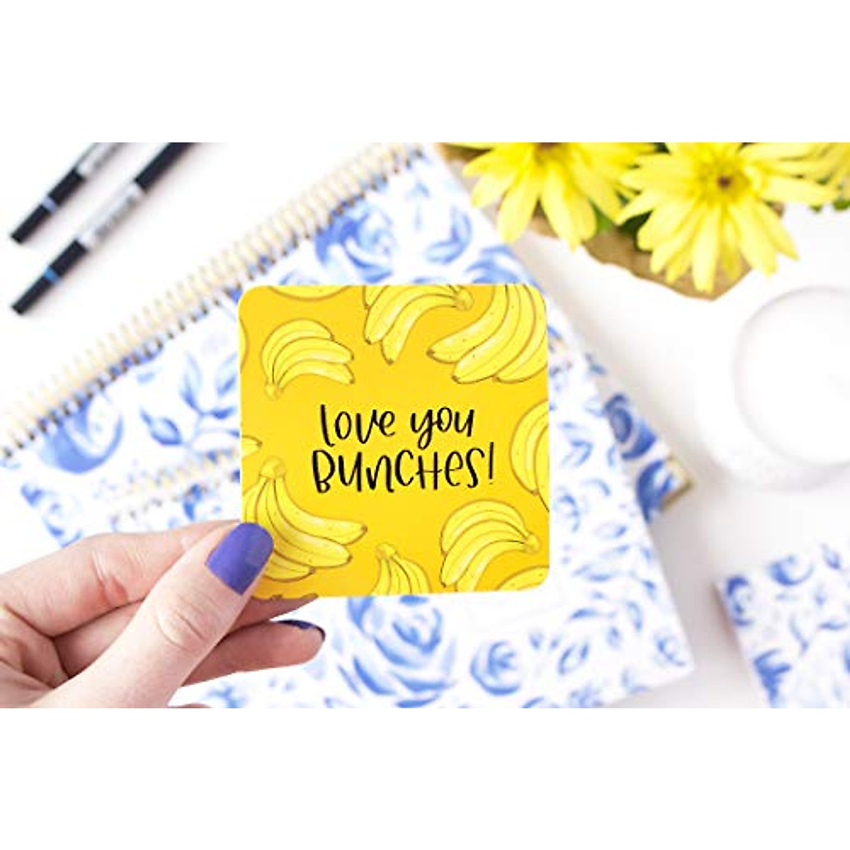 bloom daily planners Lunch Box Note Card Deck - Cute Sentimental Quote Cards for Kids - Set of Thirty 3" x 3" Cards - Assorted Designs