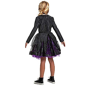 Disguise Jack Skellington Costume for Girls, Official Disney Nightmare Before Christmas Costume, Kids and Tween Size Dress Up Tutu, Small (4-6x)