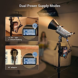 SmallRig RC 220B 220W Bi-Color LED Video Light 2700K-6500K 84500 Lux@3.3ft Continuous Lighting CRI 95+ TLCI 96+ w/Bowens Mount, Manual and App Control Remotely Professional Studio Spotlight-3473