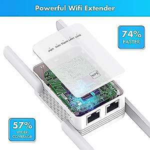 Fastest WiFi Extender/Booster | 2023 Release Up to 74% Faster | Broader Coverage Than Ever WiFi Signal Booster for Home | Internet/WiFi Repeater, Covers Up to 8470 Sq.ft, w/Ethernet Port,1-Tap Setup
