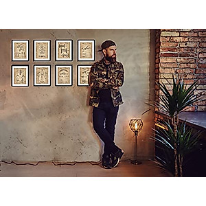 Star Vessels Gifts - Set of 8 Wall Art Prints (8x10) for Men Boys Women Bathroom Bedroom Room Decor Movie Sci Fi Wars Comic-Con Man Cave Garage Retro Reinterpreted Studio Student Decorations