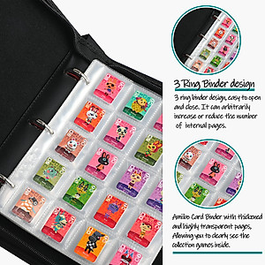 500+ Game Card Holder Compatible with Animal Crossing Mini Amiibo Cards, Cartridges Organizer Binder fit for Nintendo Switch PS Vita Games SD Memory Cards