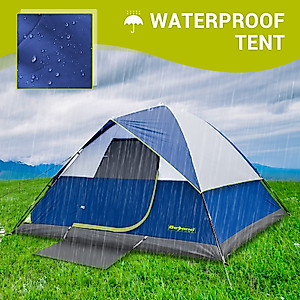 BEYONDHOME Dome Camping Tent, 6 Person Tent with Rainfly, Portable Waterproof & Windproof Tent 10'x9'x66'' Easy Setup with Carry Bag for Family Camping & Outdoor Hiking, Upgraded Ventilation