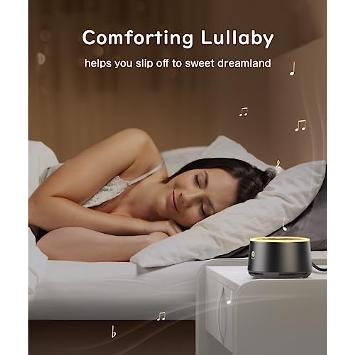 White Noise Machine - Dreamegg Sound Machine for Baby Kid Adult, Noise Machine for Sleeping with 24 Calming Sound, Ambient Nightlight, Continuous or Timer, Loud Sleep Machine for Home Nursery Office