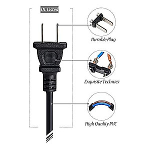 Power Cord Cable for Canon PIXMA MX922 MX490 MX492 MP495 MP560 MX870 MG2420 MG2520 MG2920 MG3620 TS9120 TS3122 TS6120 TR4520 TR7520 TR8520 TR8550 Printer Power Cord Replacement AC Cable
