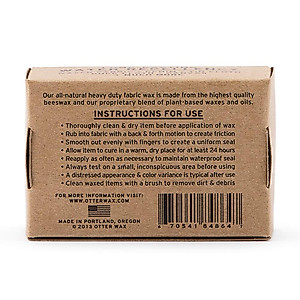 Otter Wax Fabric Wax Bar | Regular Bar | Durable Rain Protection | Made in the USA | Waterproof Canvas, Shoes, Hats, Jacket, Bags, Outdoor Gear, Clothing | All-Natural & Effective Beeswax Waterproofer