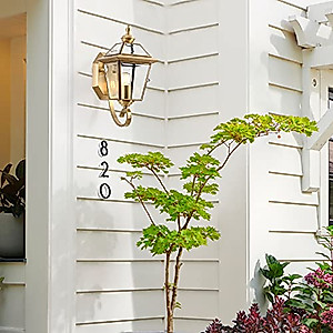 GAAZIE 13.7in Copper Porch Light Oil-Rubbed Brass Outdoor Wall Lights with Beveled Glass,Exterior Wall Sconce for Porch & Patio Light,1 Pack