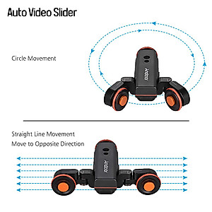 Andoer 3-Wheels Motorized Camera Video Auto Dolly with Ballhead, Electric Track Rail Slider Dolly Car with Wirelesss Remote Control, 3 Speed Adjustable for DSLR Camera Camcorder Gopro Smartphones