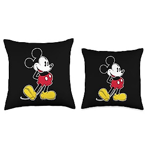 Disney Mickey Mouse Classic Pose Black Throw Pillow