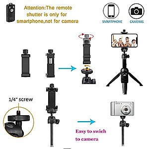 Portable 40 Inch Aluminum Alloy Selfie Stick Phone Tripod with Wireless Remote Shutter Compatible with 14 13 12 11 pro Max Xr X 8 7 6 Plus, Android Smartphone