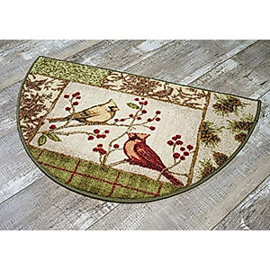 Brumlow MILLS Nature's Melodies Birds Floral Area Rug for Kitchen, Living, Dining Room or Autumn Door and Entryway Mat, 19" x 31", Fall