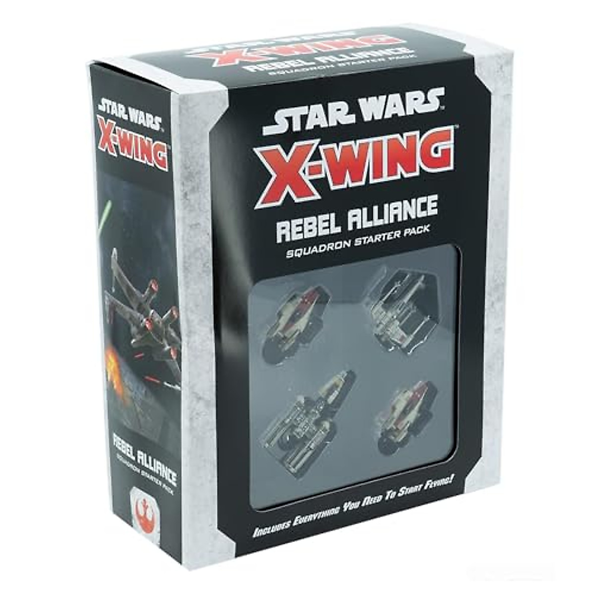 Star Wars X-Wing 2nd Edition Miniatures Game Rebel Alliance SQUADRON STARTER PACK - Strategy Game for Adults and Kids, Ages 14+, 2 Players, 45 Minute Playtime, Made by Atomic Mass Games