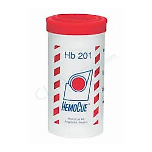 HemoCue HB 201 Analyzer, Hemoglobin Microcuvettes 200 Strips