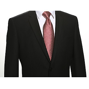 KissTies Plaid Necktie Checked Extra Long Tie in Gift Box, Red Silver Grey (63'' XL)