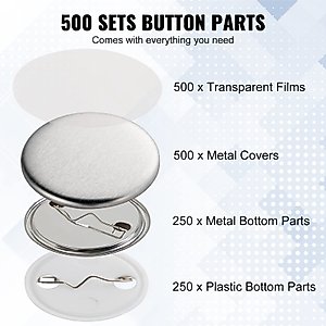 VEVOR Pin Back Button Parts for Button Maker Machine (32mm)