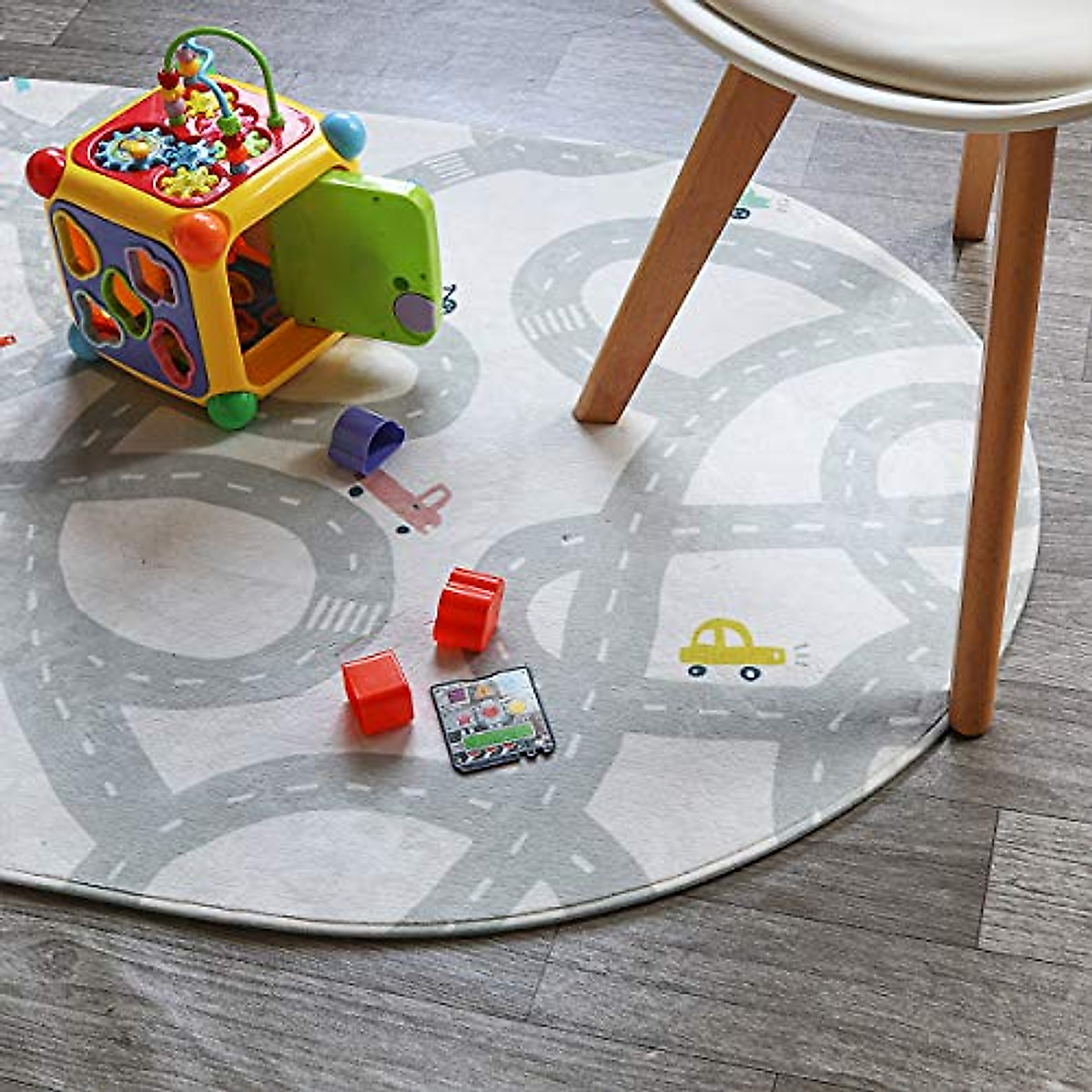 LIVEBOX Road Traffic Kids Play Area Rug 3' x 5' Washable Playroom Educational & Fun with Cars and Toys Non-Slip Children Nursery Rugs for Living Room Bedroom Classroom Entryway Kids Tent