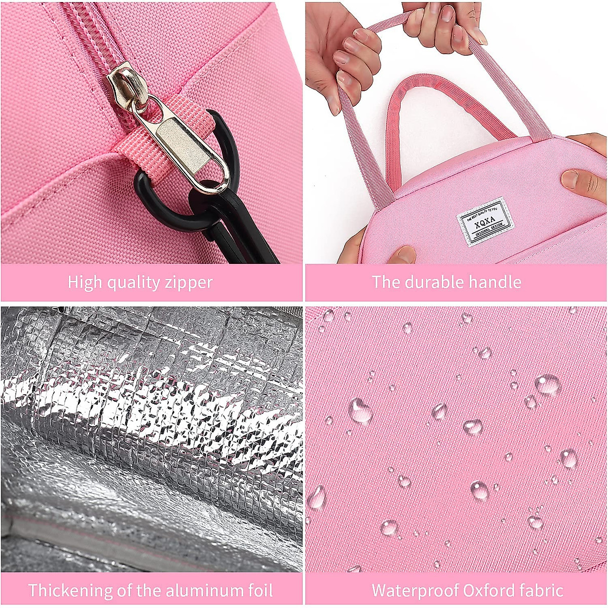 XQXA Lunch Bag Reusable Insulated Cooler Water Resistant Lunch Box Adult Tote Lunch Bag for Women/Men Work Picnic Beach or Travel