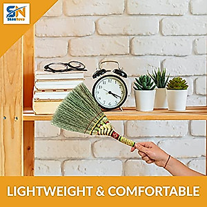 SN SKENNOVA - 16 inch Tall of Hand Broom Brush Whisk Broom Dusting Brush Broom Handmade Cleaning Tools Household