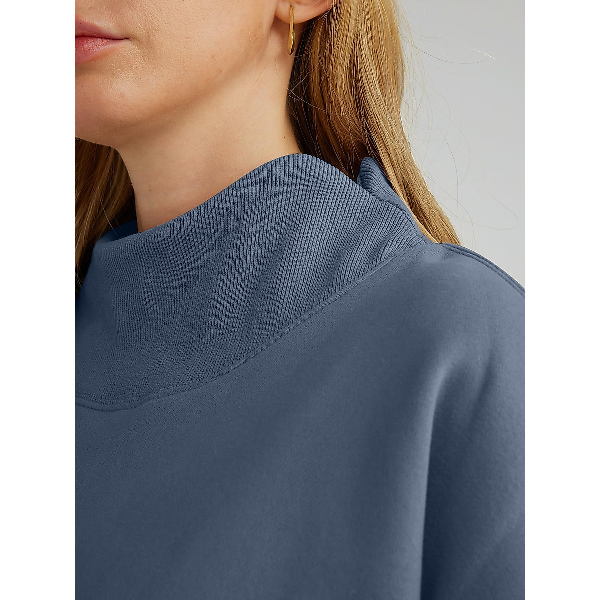 Trendy Queen Womens Oversized Sweatshirts Fall Fashion 2024 Crewneck Pullover Fleece Cute Hoodies Loose Teen Girls Y2K Outfits Clothes Greyblue