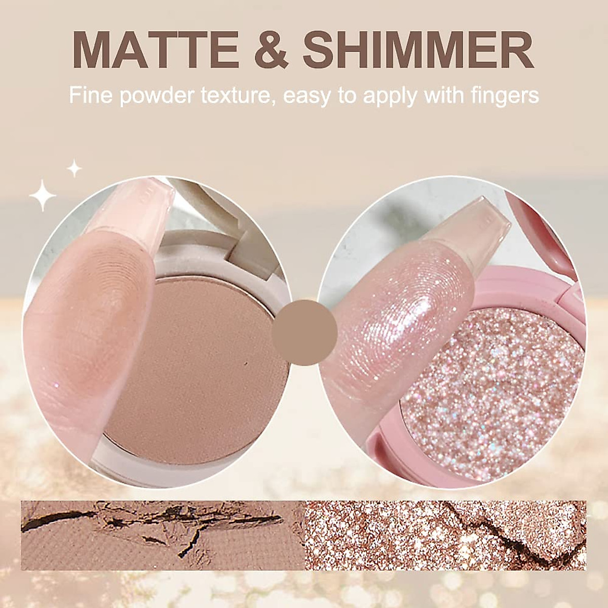 Erinde 4 Colors Eyeshadow Palette, Matte Shimmer Quartet, High Pigmented, Long Lasting, Ultra-Blendable, Rich Colors with Velvety Texture Eye Makeup Palette with Mirror, Great for Travel M02#