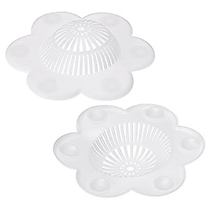 uxcell Kitchen Sink Strainer, Silicone Sink Disposal Stopper Flexible Drain Sieve Hair Catcher White 2pcs