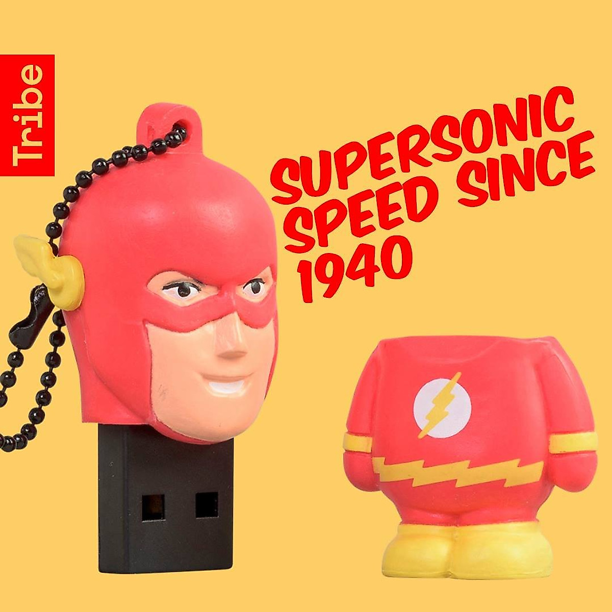 Tribe DC Comics Warner Bros. Pendrive Figure 8 GB Funny USB Flash Drive 2.0, Keyholder Key Ring, Flash (FD031406),Red