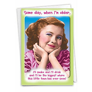 NobleWorks -1 Funny Birthday Card for Women - Inappropriate Grown-Up Humor, Hilarious Birthdays (Buyer Discretion Advised) - Biggest Wh-re 0908