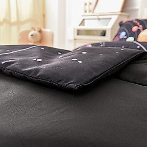 Ylehoc Twin Bedding Sets for Boys Girls Solar System Comforter Set Outer Space Bedding Set 3 Pieces 1 Space Comforter Twin and 2 Pillow Cases Kids Ultra-Soft Microfiber All Seasons for Bedroom Sofa