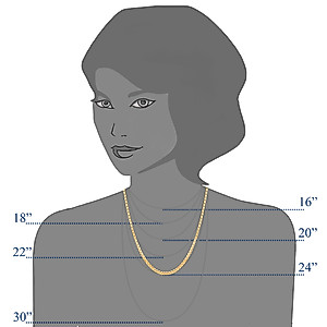 Jewelry Affairs 14k Yellow Real Solid Gold Mirror Box Chain Necklace, 1.7mm, 30"