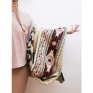 Inca Aztec Throw Blanket | Southwest Indian Navajo Boho Style | Native Woven Western Cover for Camping, Bedding, Couch & Office | Faux Alpaca, Lightweight, Hypoallergenic & Warm Camp Vanlife Blanket…