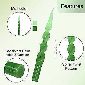 Spiral Taper Candle Dinner Candle Set 10 Inches Twisted Candlesticks 2 Color Handmade Dripless Candles Sticks for Wedding Celebration Anniversary Christmas Church