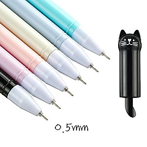 12 Pieces Cute Cat Pens Cats Design Gel Ink Pens Kawaii Writing Pen and 320 Pieces Cute Cat Sticky Notes Page Bookmarks Flags Tab for Cat Lovers Kids Stationery School Office Supplies(Classic Style)