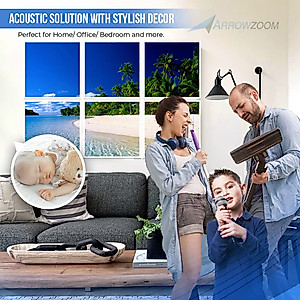 Arrowzoom 6 Felt Wall Art Acoustic Panel Display Stylish Decorative Acoustical Tiles Noise Reduction Recording Studio Room Home Treatment Strong Adhesive DIY Nature Design C 23.6 x 35.4 in AZ1228