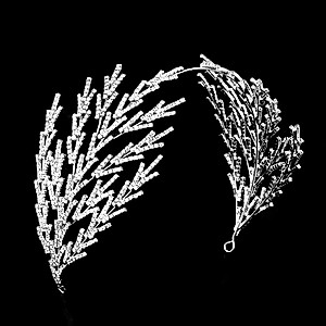 Coucoland Wedding Headpiece for Bride - Hair Jewelry Wedding Headband Tiara Leaf Headband Crown Tiara Bridal Silver Headpiece