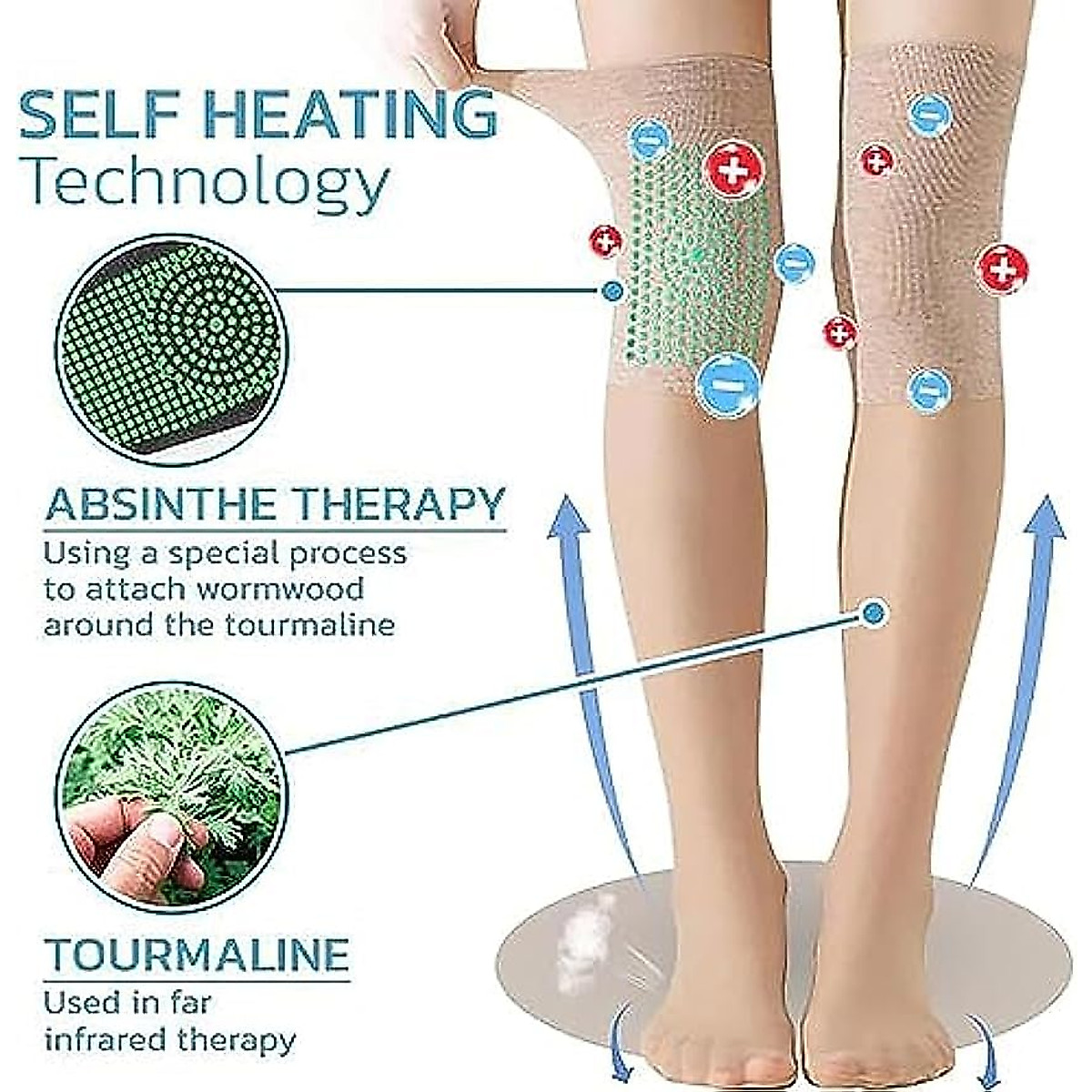 VIPUDA Pearl Moon Ionic Correction Lymphatic Detoxification Long Tube Silk Stockings (Skin*2)