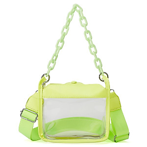 Clear Bag for Women Clear Handbag Concert Bag Stadium Approved Clear Purse Shoulder Crossbody Bag Satchel Hobo Bag