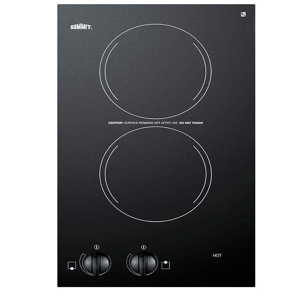 Summit Appliance CR2110 12" Electric Cooktop with 2 Burners Voltage: 110V