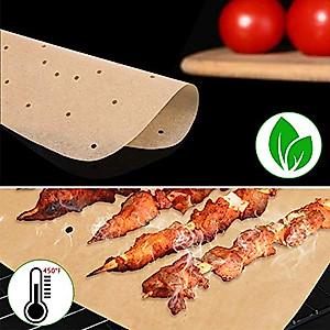 200pcs Square 8.5 inch air fryer parchment paper liners,perforated parchment paper for air fryer,ovens & microwaves or 8-9 inches bamboo or metal steamers. (Yellow - 200Pcs)
