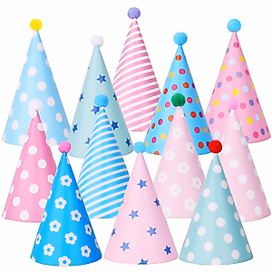 Beurio Birthday Party Cone Hats, 12 PCS