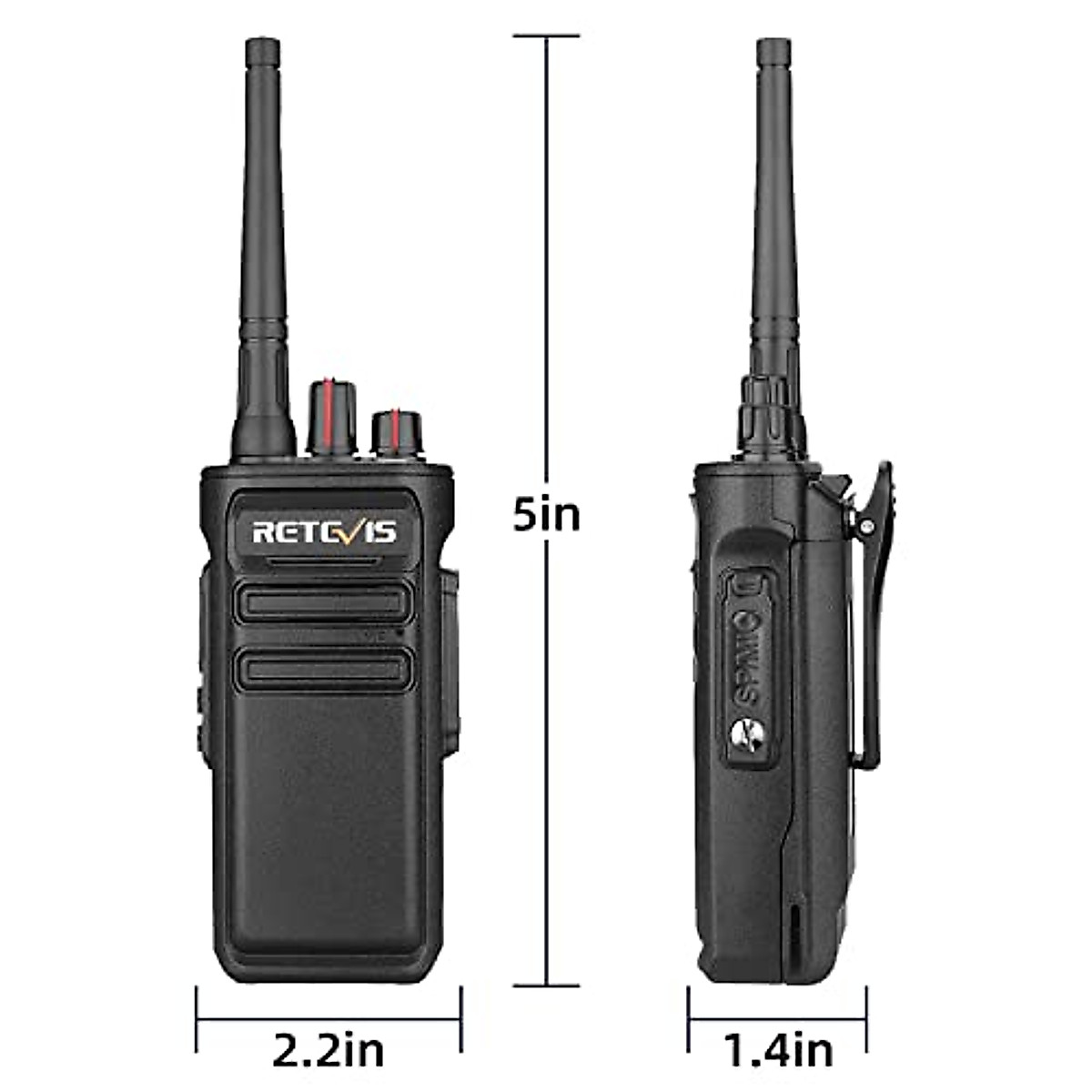 Retevis RB23 Waterproof Walkie Talkies Adults (IP67) with Earpiece and Mic Set(IP66), High Power 2 Way Radios Long Range, Durability, with 6 Way Multi Gang Charger (6 Pack)