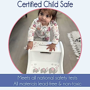 Personalized Natural Step Stool (Dinosaur)