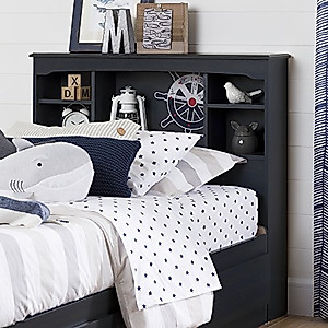 South Shore Aviron Bookcase Headboard, Twin, Blueberry