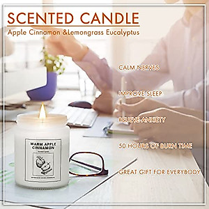 Candles, Apple Cinnamon and Lemongrass Eucalyptus Candles for Home Scented, 2 Pack Candles Gifts for Women, 15 oz Soy Candle, Scented Candles Gifts Set for Mother's Day, Valentine, Christma's Gifts…