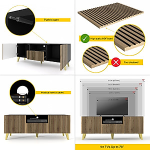 Homlando Ravenna A Living Room Furniture Set with TV Stand and Cabinet, Oak Artisan and Matte Black - Made in EU Modern Furniture - TV & Media Furniture