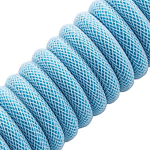 CableMod Pro Coiled Keyboard Cable (Midnight Black, USB A to USB Type C, 150cm)